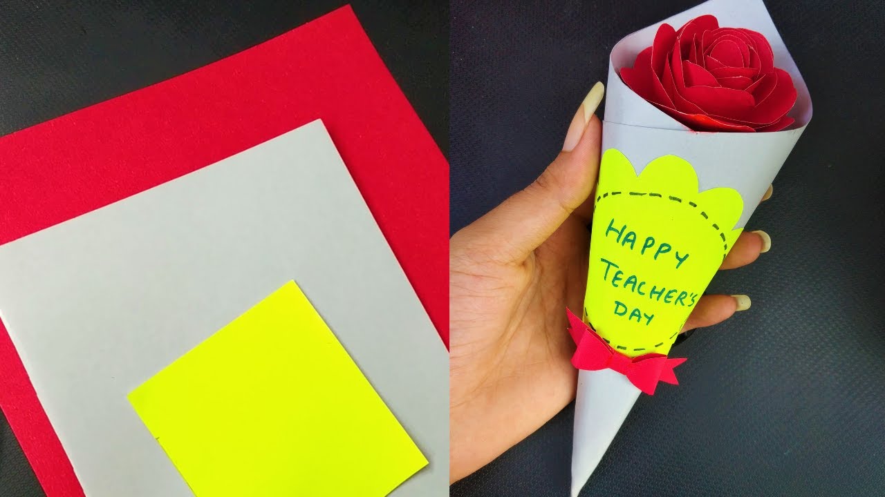 Teacher's Day Gift Idea | Teacher's Day Craft | DIY Paper Flower ...