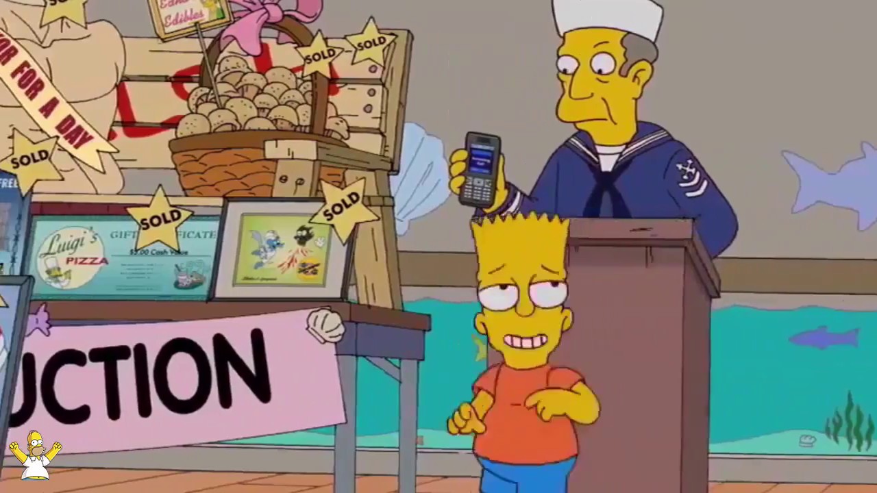 The Simpsons - Bart's Prank on a fundraiser auction - YouTube