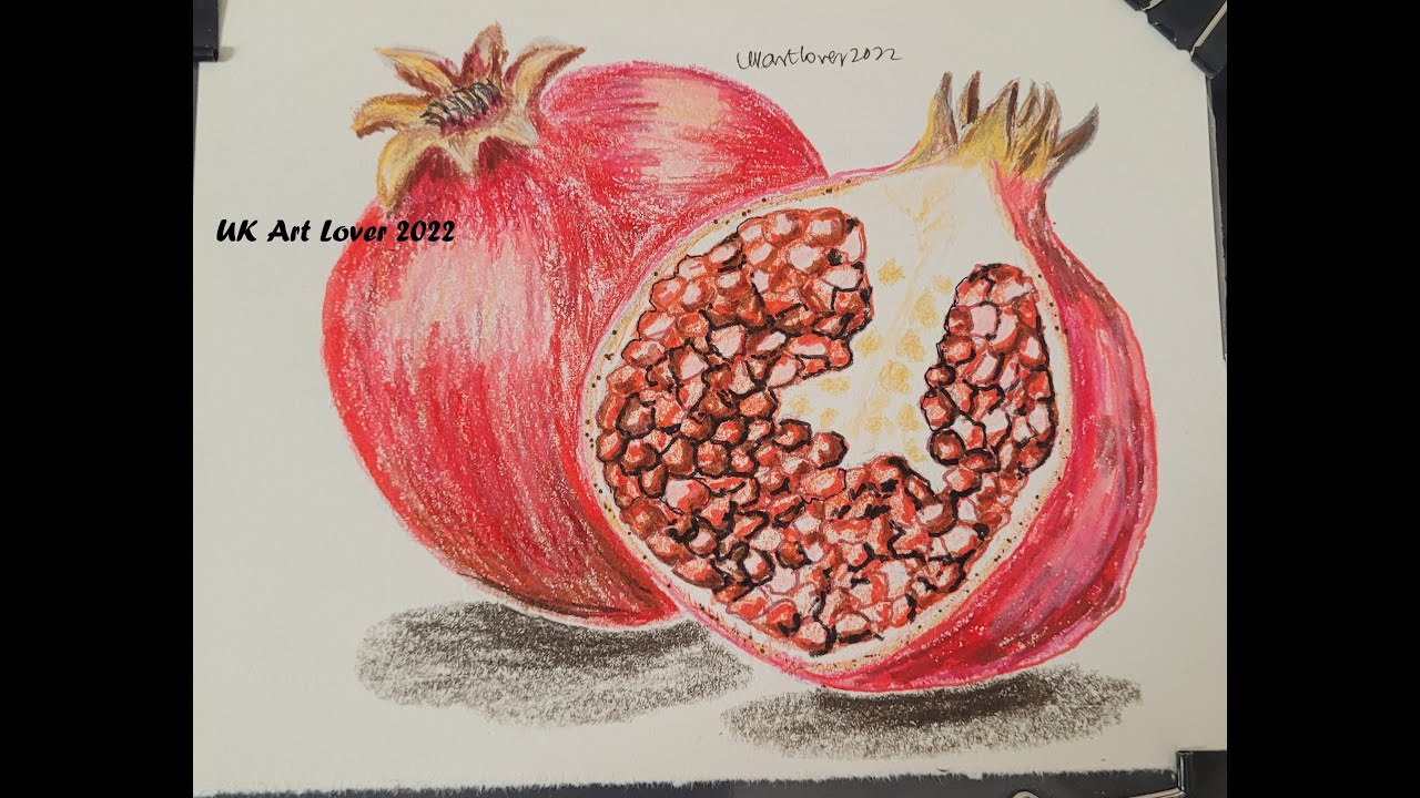 Pomegranate Still Life - Pencil and Pens Colouring - Fast Forward - YouTube