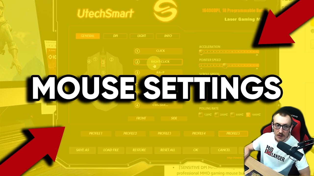 My UtechSmart gaming mouse settings - YouTube