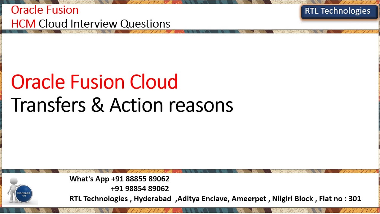 Fusion HCM Transfer Action reasons | Emp transfers | Actions | Action ...