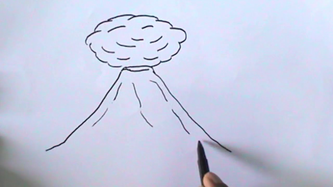 HOW TO DRAW A VOLCANO - YouTube