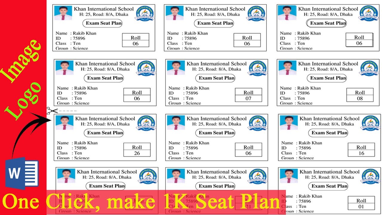 Examination Seat Plan in MS word ।। বাংলা ।। One-Click ।। Create 1k ...