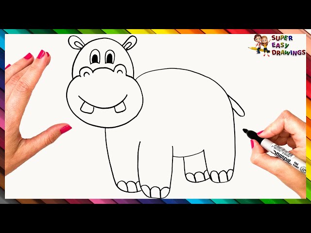 Easy Hippo Drawing