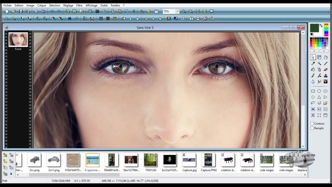 tuto photofiltre 7 changer la couleur des yeux - YouTube