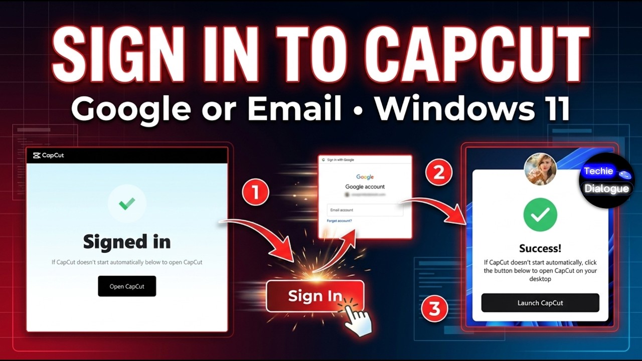 How To Sign-In To CapCut With An Email Or Google Account In Windows 11 ...