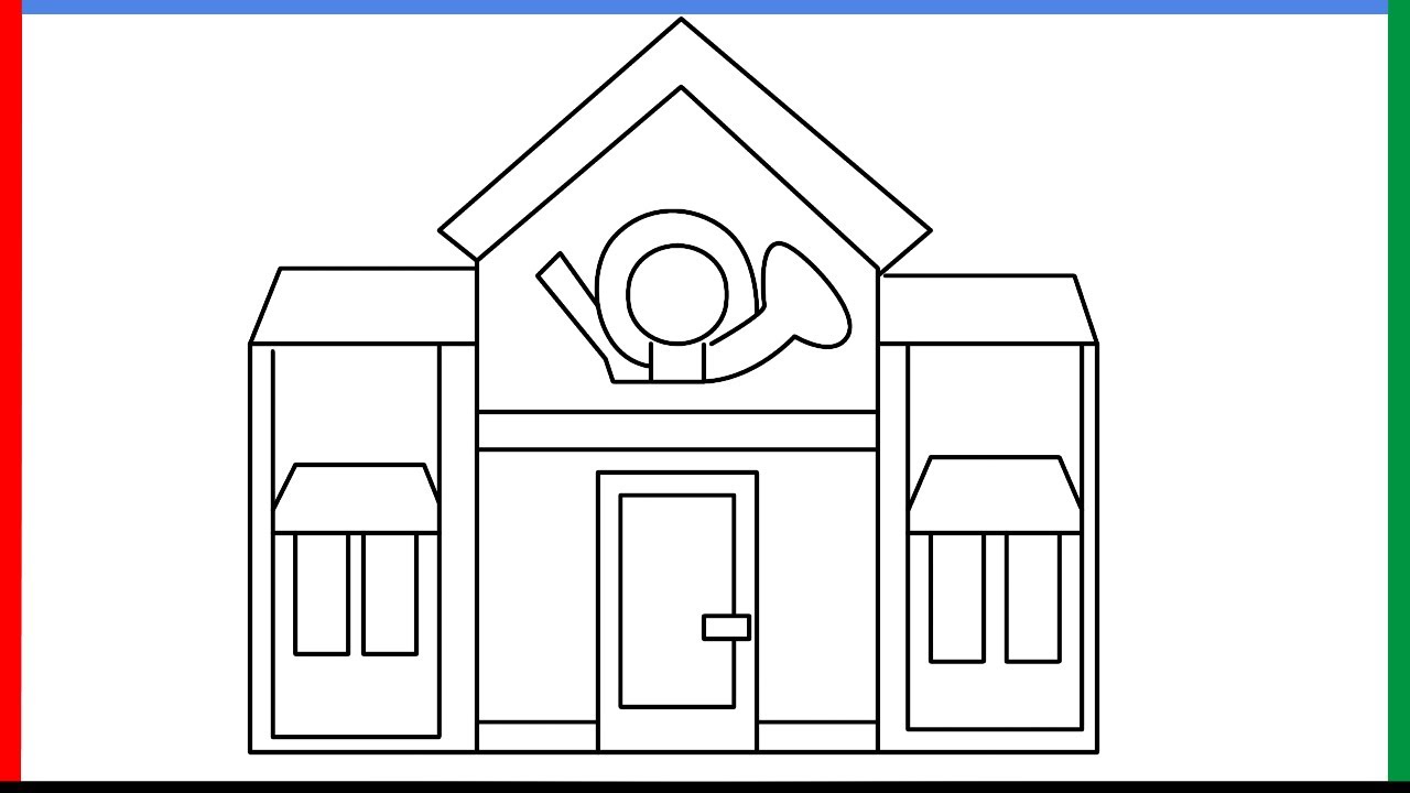 How to draw Post Office [emoji] step by step for beginners - YouTube