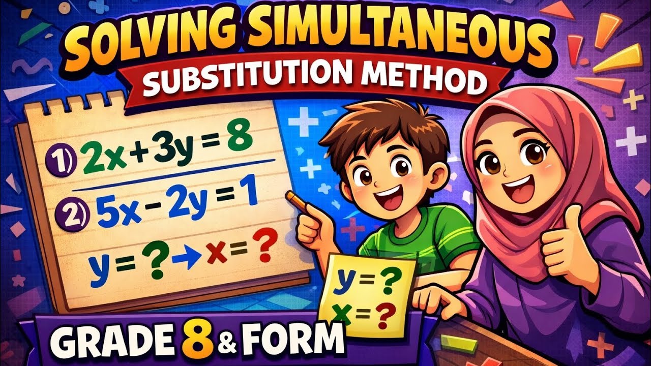 Substitution Method Explained 🔥 Simultaneous Equations | Grade 8 & Form ...