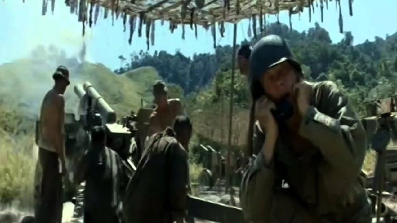 The Thin Red Line Movie - Cannons Scene with Airbag Man Firestone ...