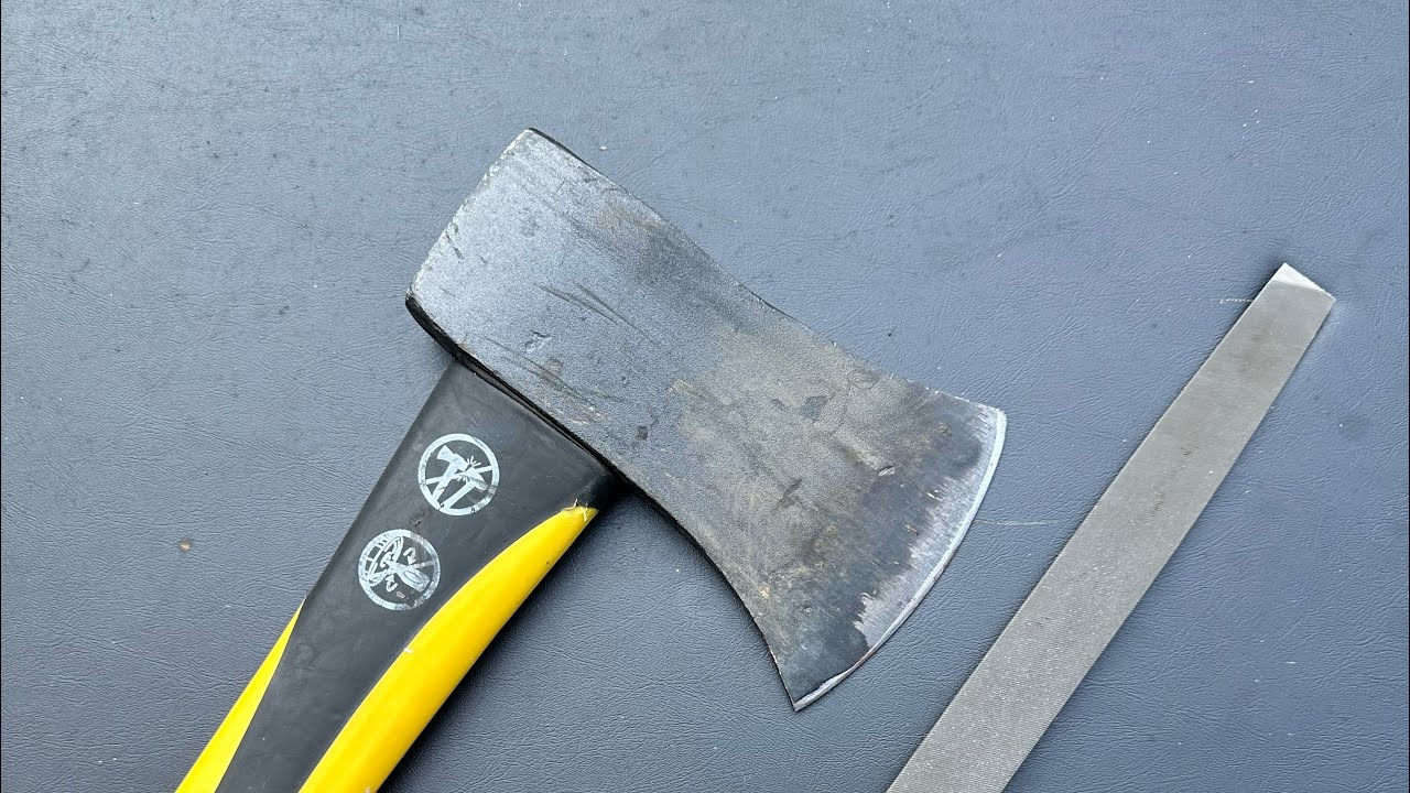 Sharpening My Axe With A Hand File - YouTube