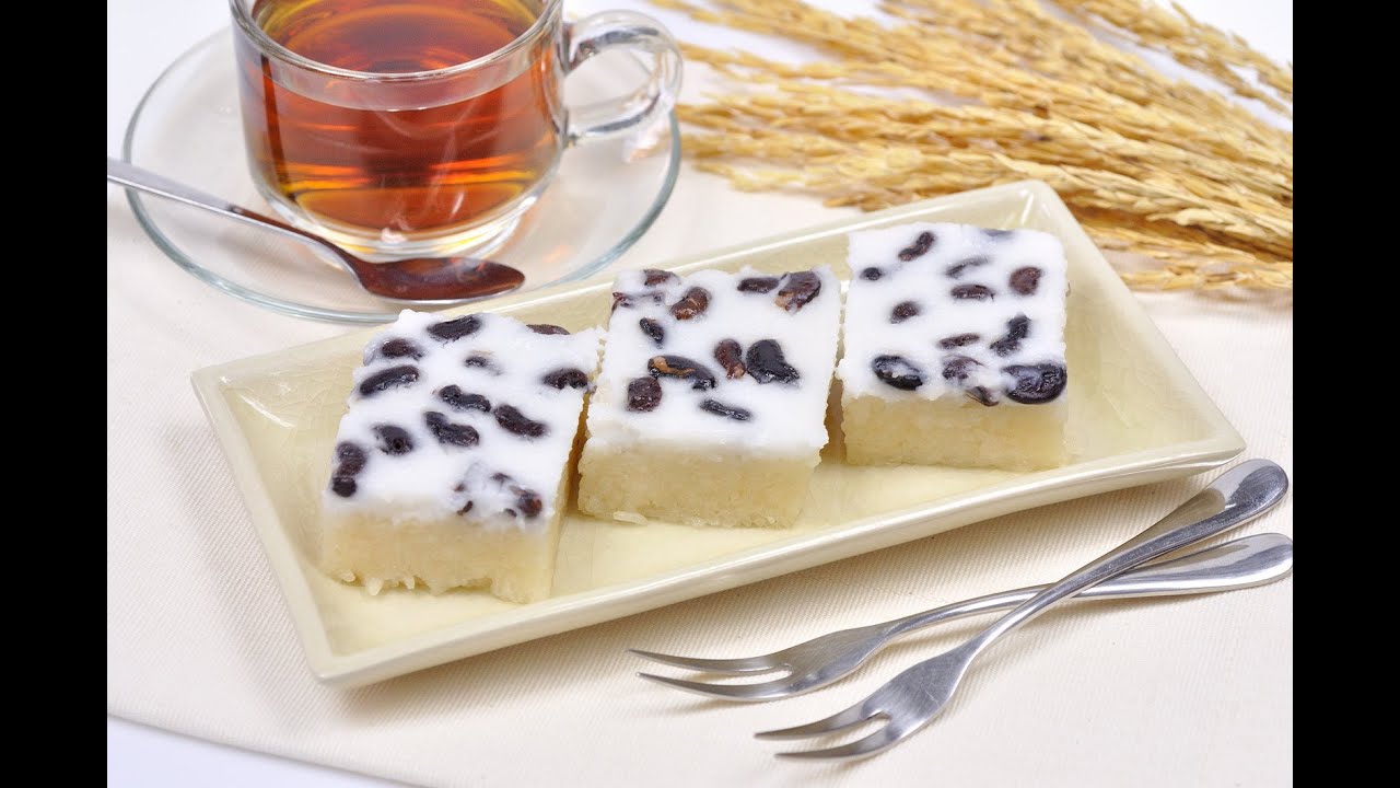 Sweet Sticky Rice Cake (Thai Dessert) – Khao Niew Tad ข้าวเหนียวตัด ...