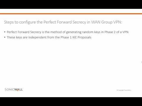 How to configure Perfect Forward Secrecy PFS in WAN Group VPN GVC and what is the purpose of ...