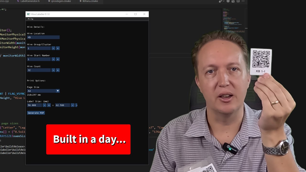 I Built a QR Code Stingless Bee Hive Labeller in 1 Day (Raylib + Dear ImGui) - YouTube