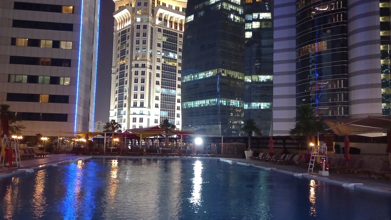 Come and Visit at Ezdan Hotel Doha the lights in the evening and the ...