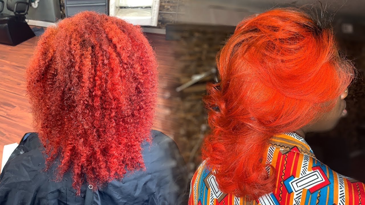 I DYED HER HAIR BRIGHT RED FOR FREE! * MUST WATCH* - YouTube
