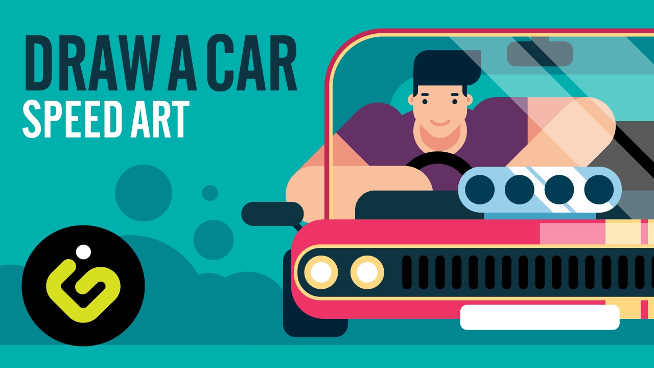How To Draw A Car, Simple Sports Flat Car in Adobe Illustrator - YouTube