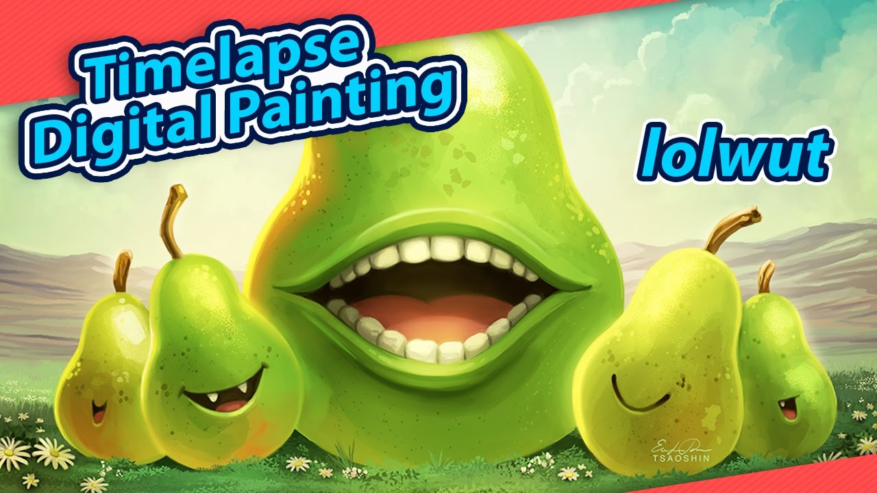 Biting Pear of Salamanca - Time Lapse Digital Painting - YouTube