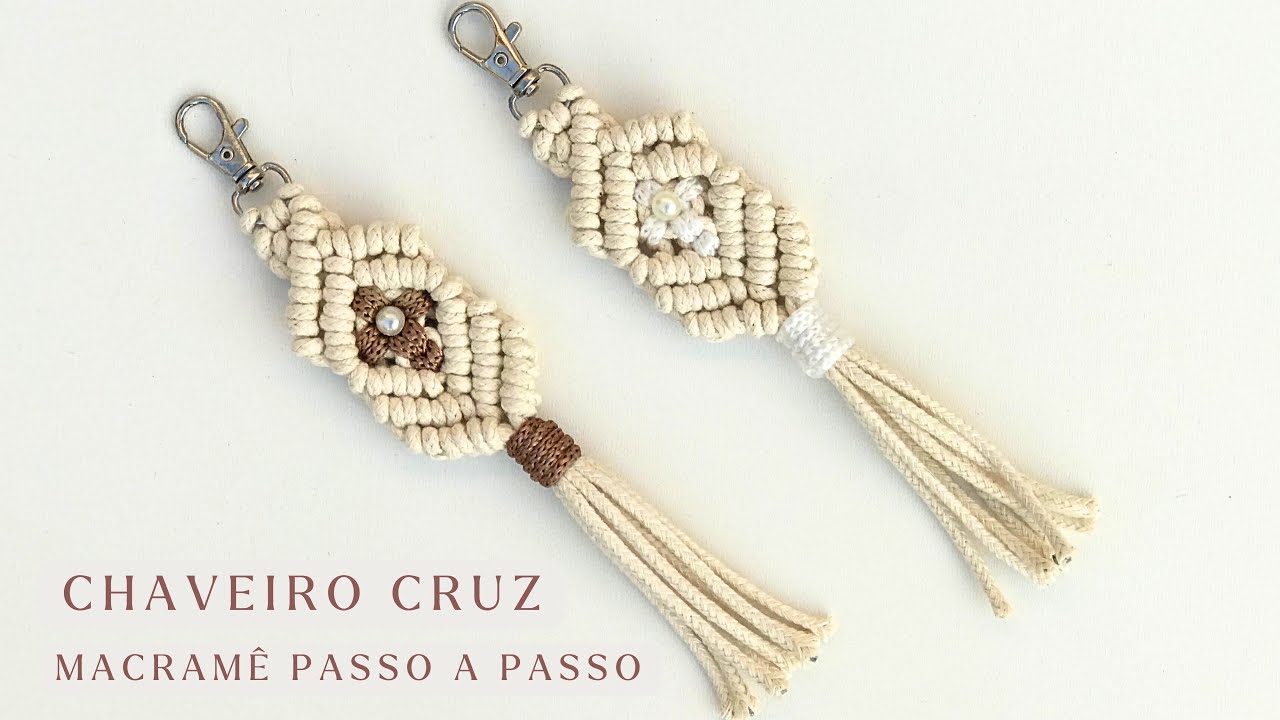 Chaveiros em macramê passo a passo | macrame Keychain tutorial | Fê Barreiros - YouTube