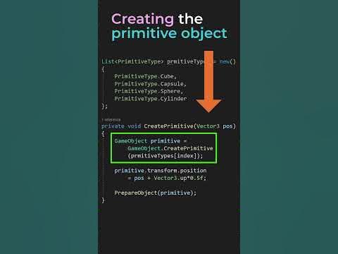 Instantiating Primitives from code in Unity using 𝗖𝗿𝗲𝗮𝘁𝗲𝗣𝗿𝗶𝗺𝗶𝘁𝗶𝘃𝗲() - YouTube