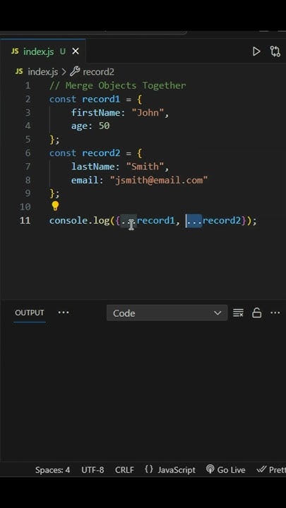 MERGE Objects in Javascript! #javascript #coding #programming - YouTube