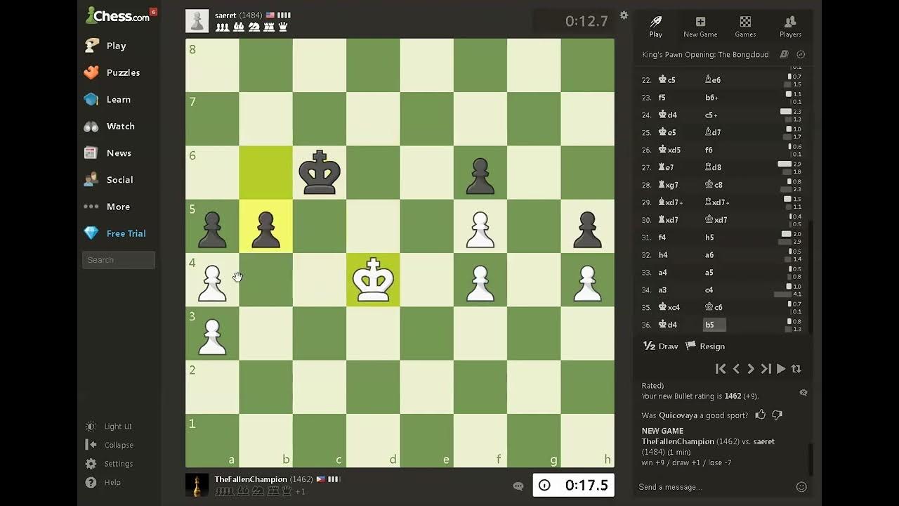 Using Bongcloud in Bullet Chess at Chess.com - YouTube