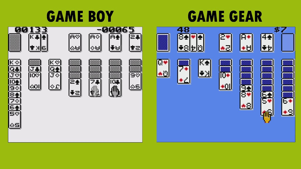 Game Boy Vs Game Gear - Solitaire Funpak - YouTube