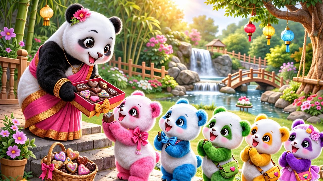 Counting 10 Little Pandas | baby learning songs | kids nursery cartoon ...