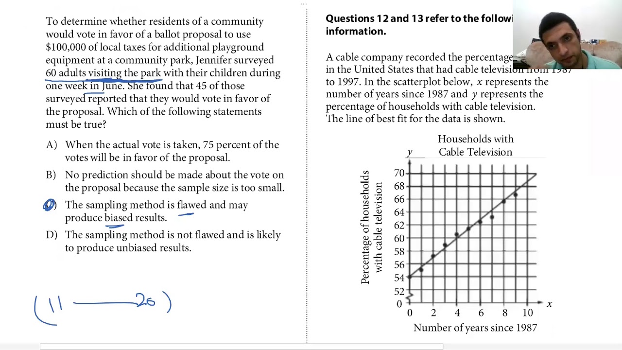SAT Math Real Test 1 Section 4 (Part1) - YouTube