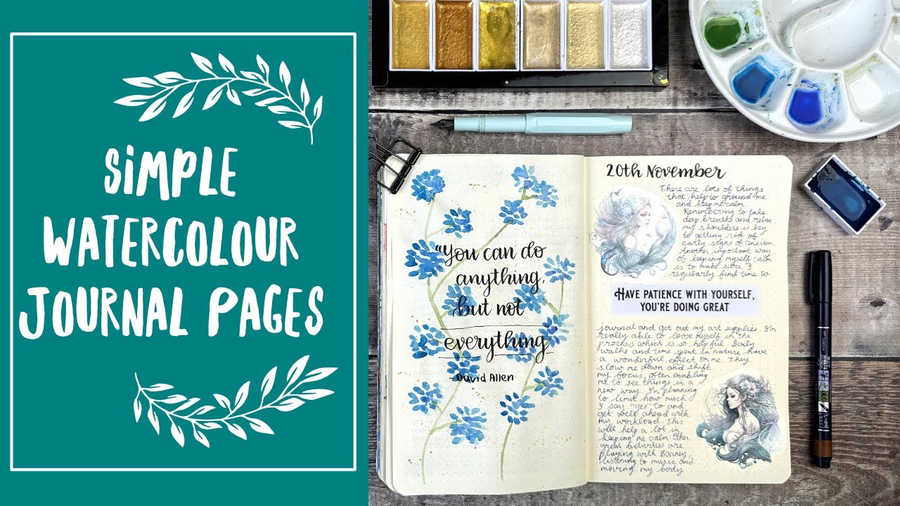 Simple Watercolour Journal Pages - YouTube