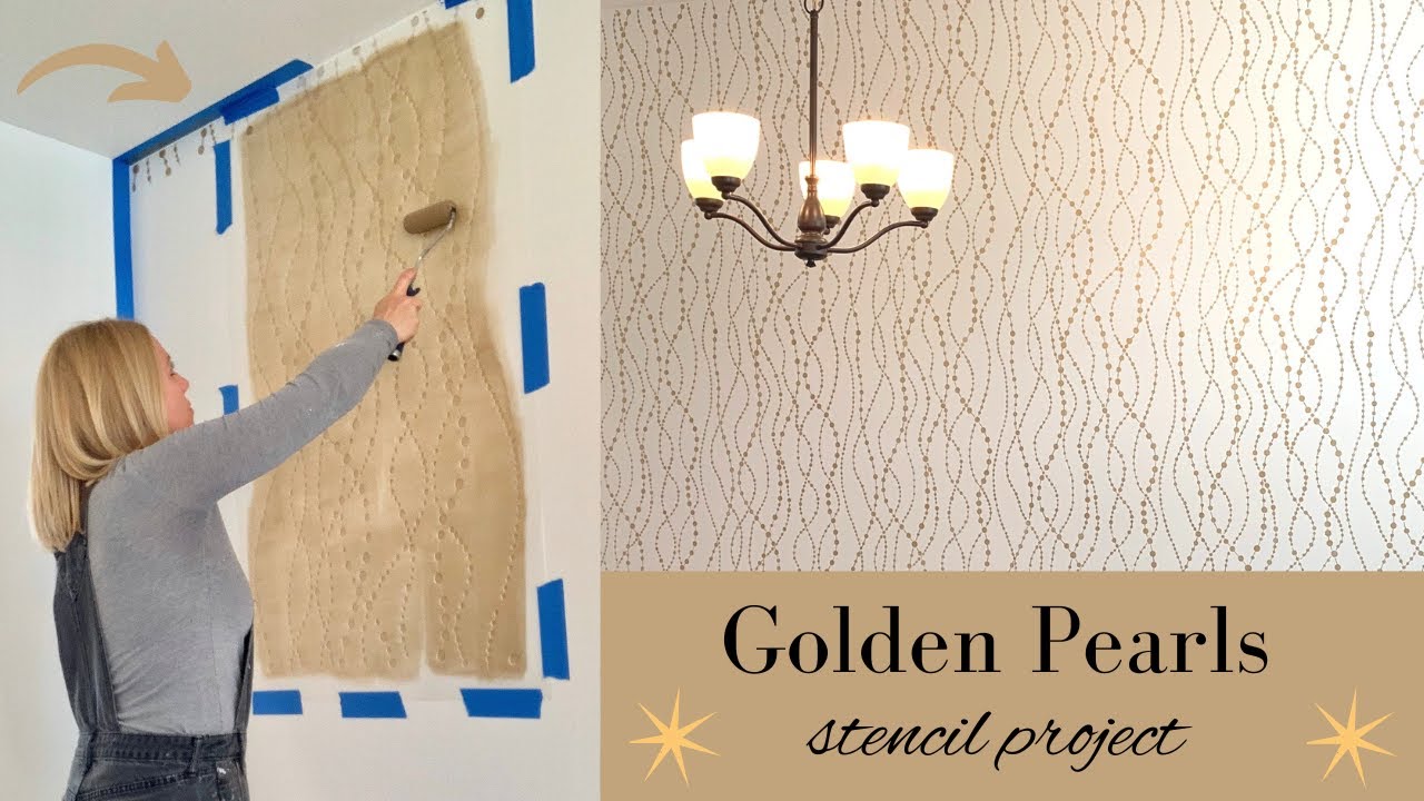 Stenciling An Accent Wall With Metallic Paint And Cutting Edge Stencils ...