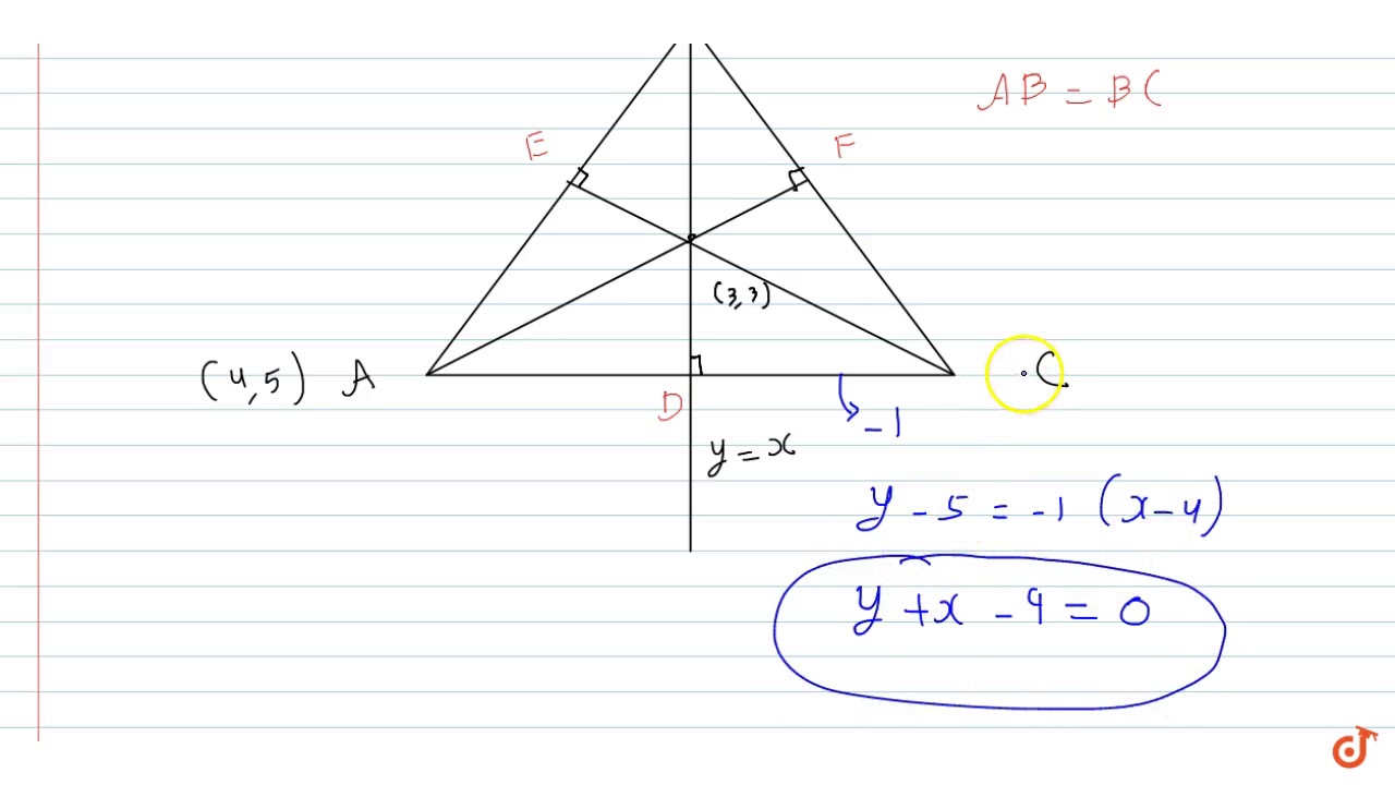 In a `Delta ABC`, points `A and B` are `(4, 5) and (h, k)` respectively ...