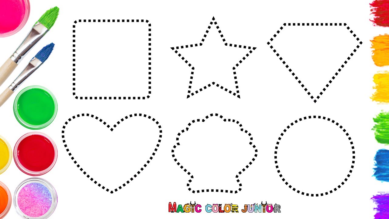 How to Draw Six Simple Shape | Easy Shapes Drawing - YouTube