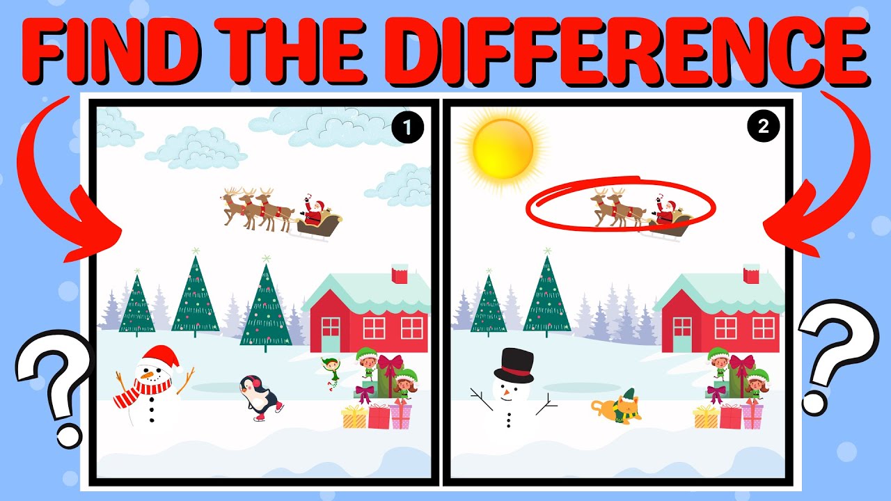 Find the Difference Christmas Activity. ESL English - YouTube