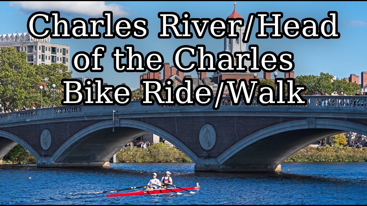 [4K] Head of the Charles Walk/Bike Ride Cambridge Massachusetts Harvard ...