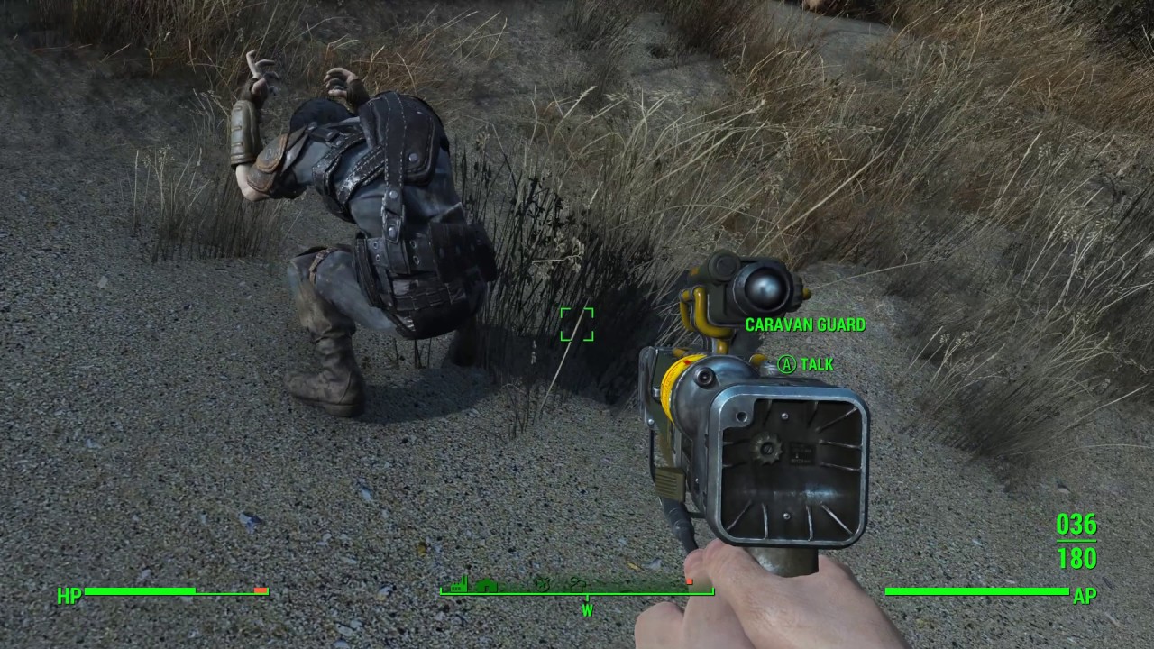 Fallout 4 Hiding Caravan guard - YouTube