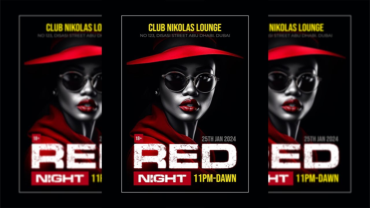 Creative Club Flyer Design with Adobe Photoshop Tutorial Video Step by ...