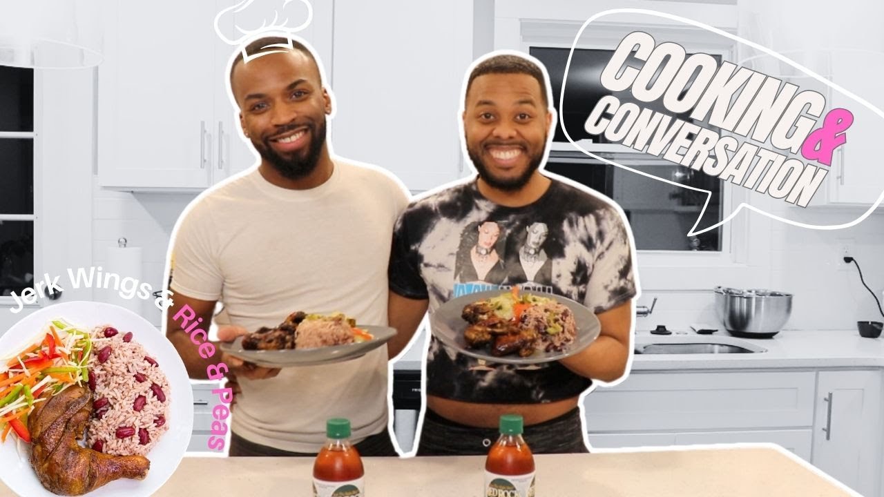 Cooking & Convo Series w/ V & Lo | Jerk Wings Rice & Peas - YouTube