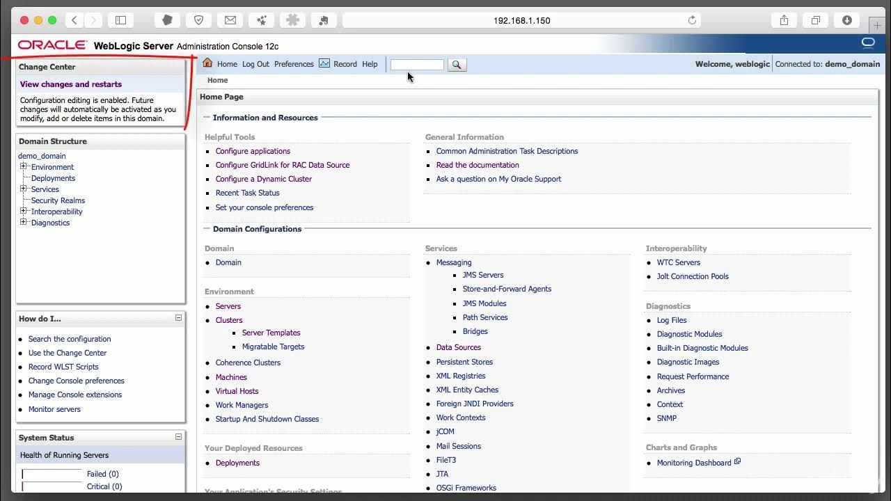 Oracle Weblogic 12c For Administrators 008 Lab 3 Admin Server Youtube