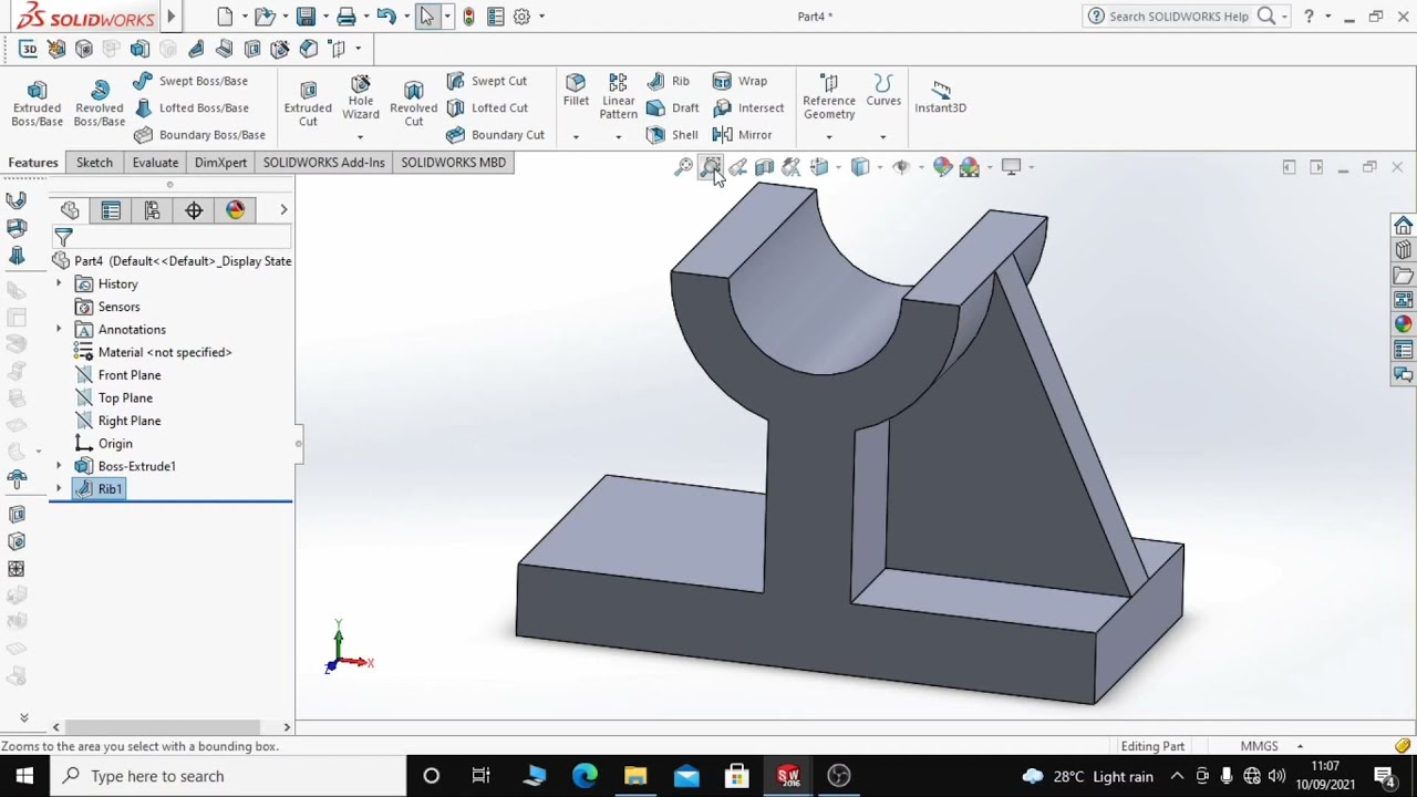 How to learn Solid works design English Tutorial 1 - YouTube