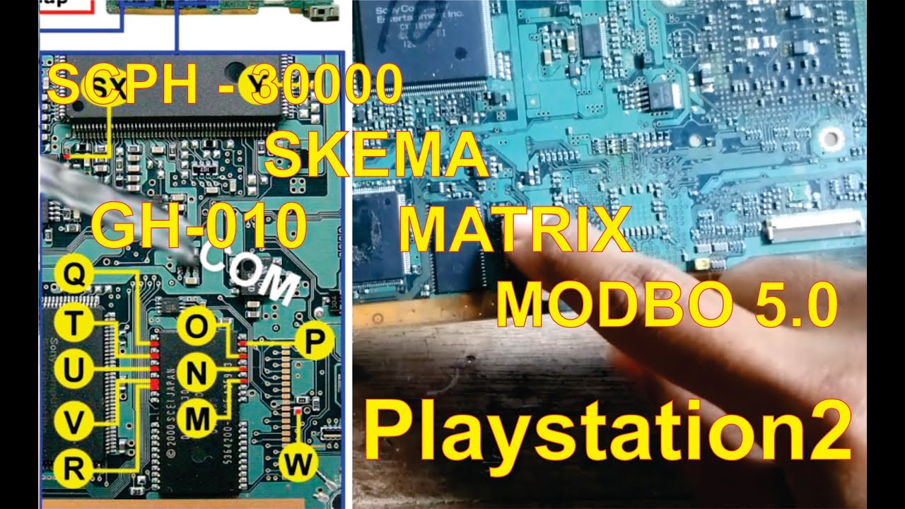 SKEMA PASANG MATRIX Playstation 2 SERI scph 30000 - YouTube