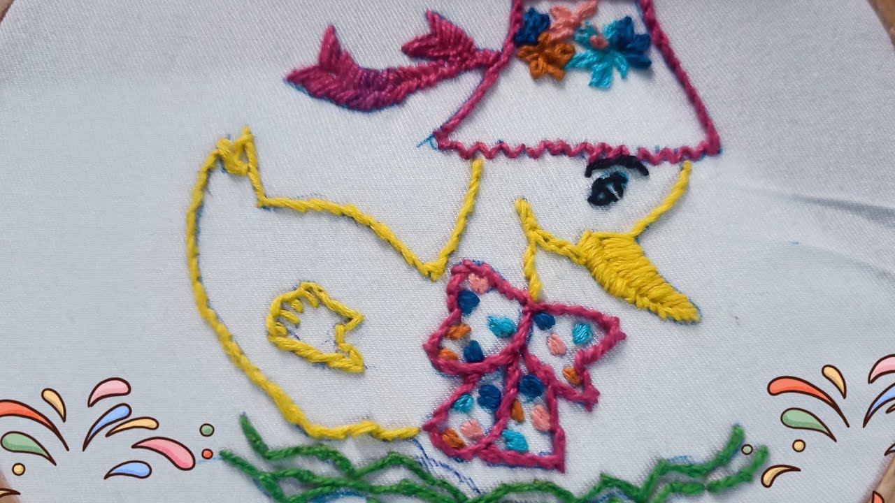 Beautiful duck embroidery | duck design stitches| easy hand embroidery ...