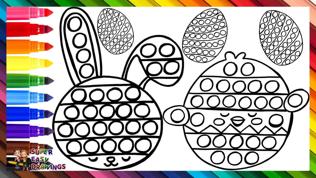 Draw and Color 3 Easter POP ITs: A Bunny, A Chick, and an Easter Egg 🐰🐣 ...