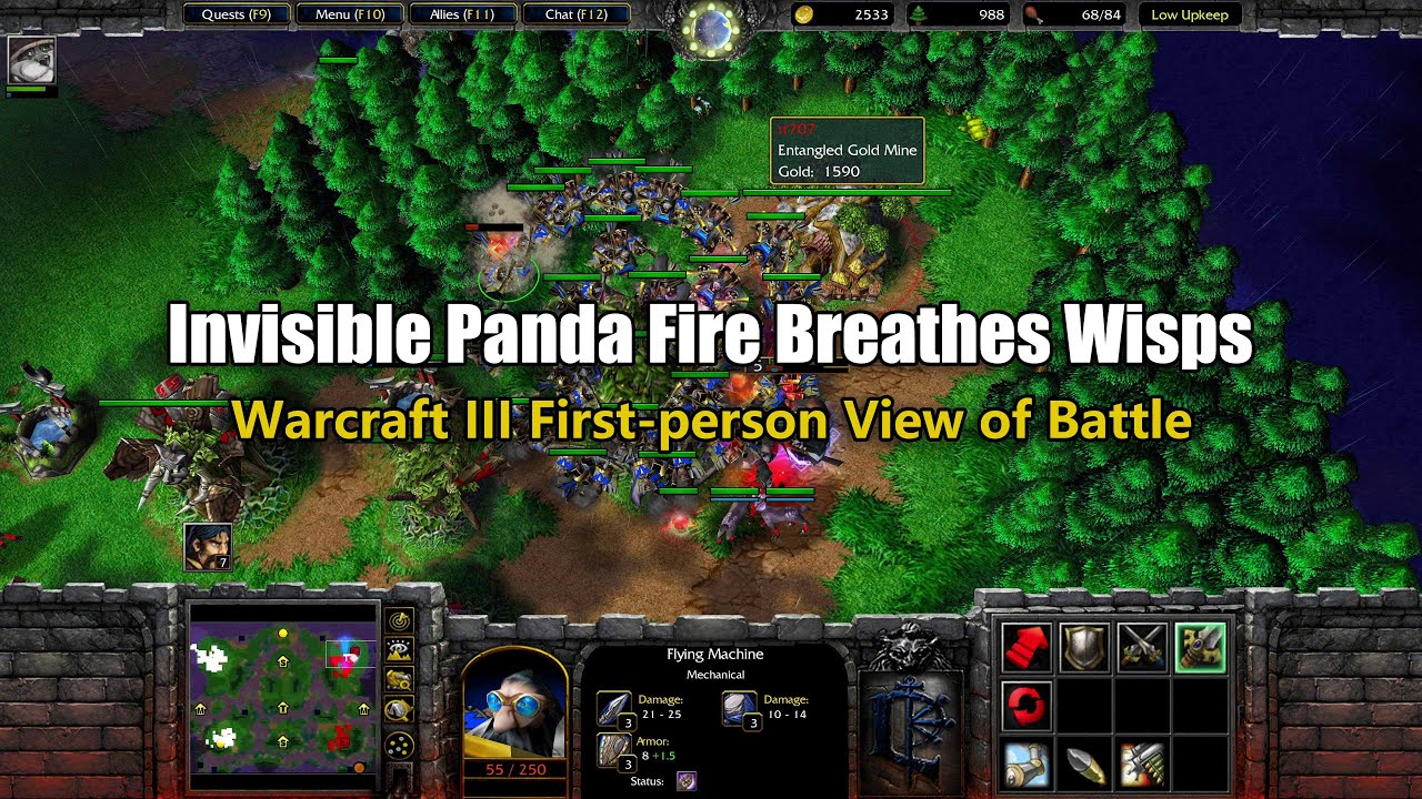 Invisible Panda Fire Breathes Wisps | War3 | W3 | Warcraft | WOW - YouTube