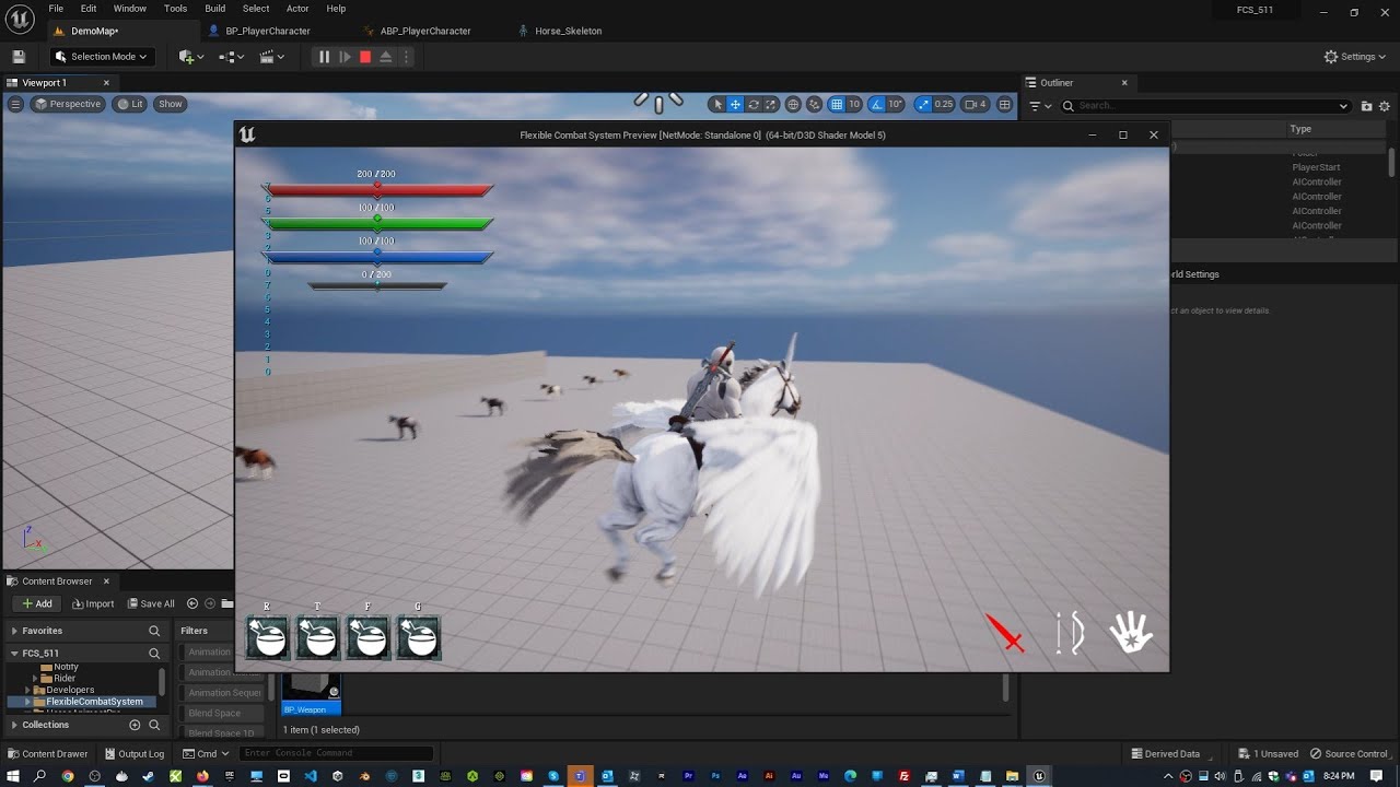 Unreal 5 Flexible Combat System Advanced Riding Locomotion System Ue5 1 1 Youtube