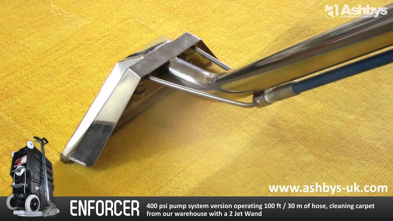 Carpet cleaning with 100 ft / 30 m of hose using Ashbys Enforcer - YouTube