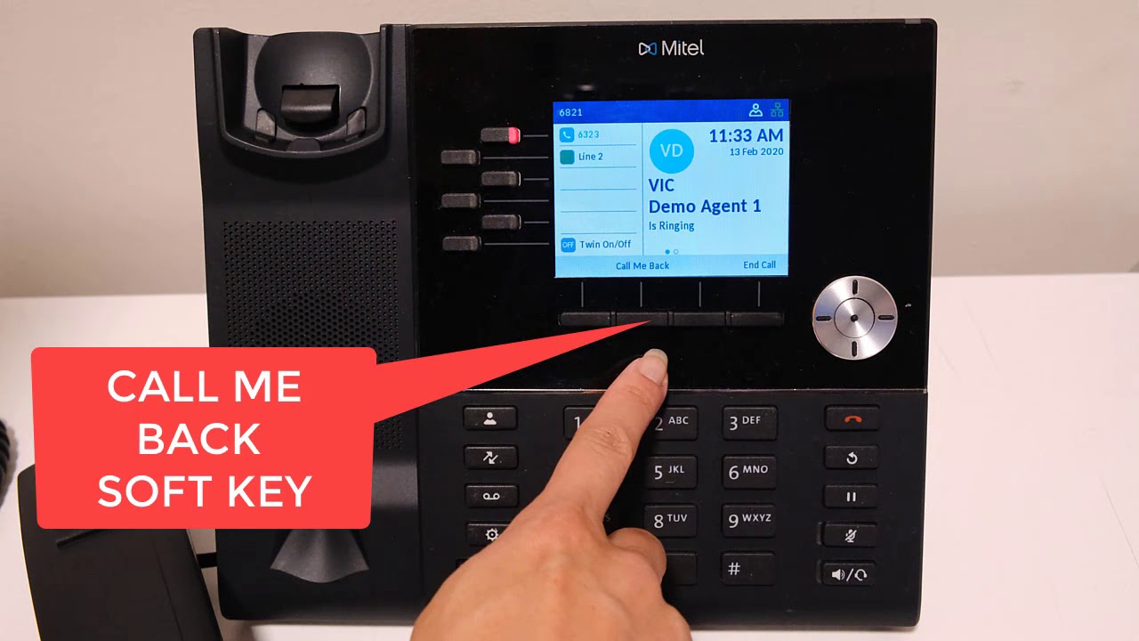 Mitel 6920 Handset - Call Me Back Feature - YouTube