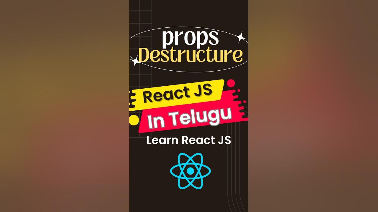 Props Destructure In React Js In Telugu Learn React Js Props React Js In Telugu Shorts
