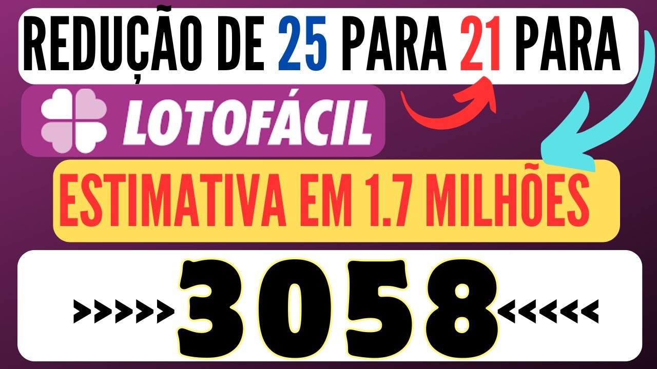 LOTOFÁCIL 3058 | REDUÇÃO DE 25 PARA 21 DEZENAS - YouTube