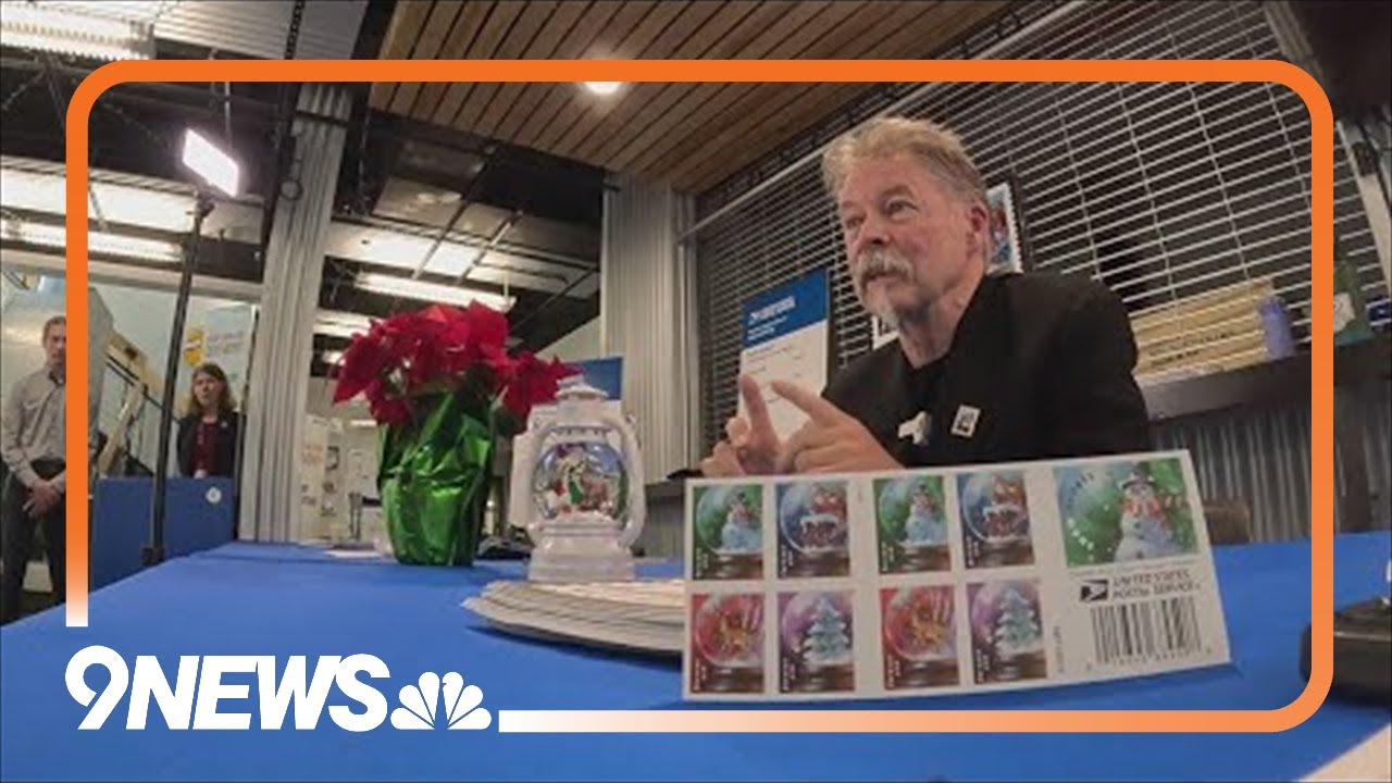 Colorado post office unveils 2023 USPS snow globe holiday season stamps ...