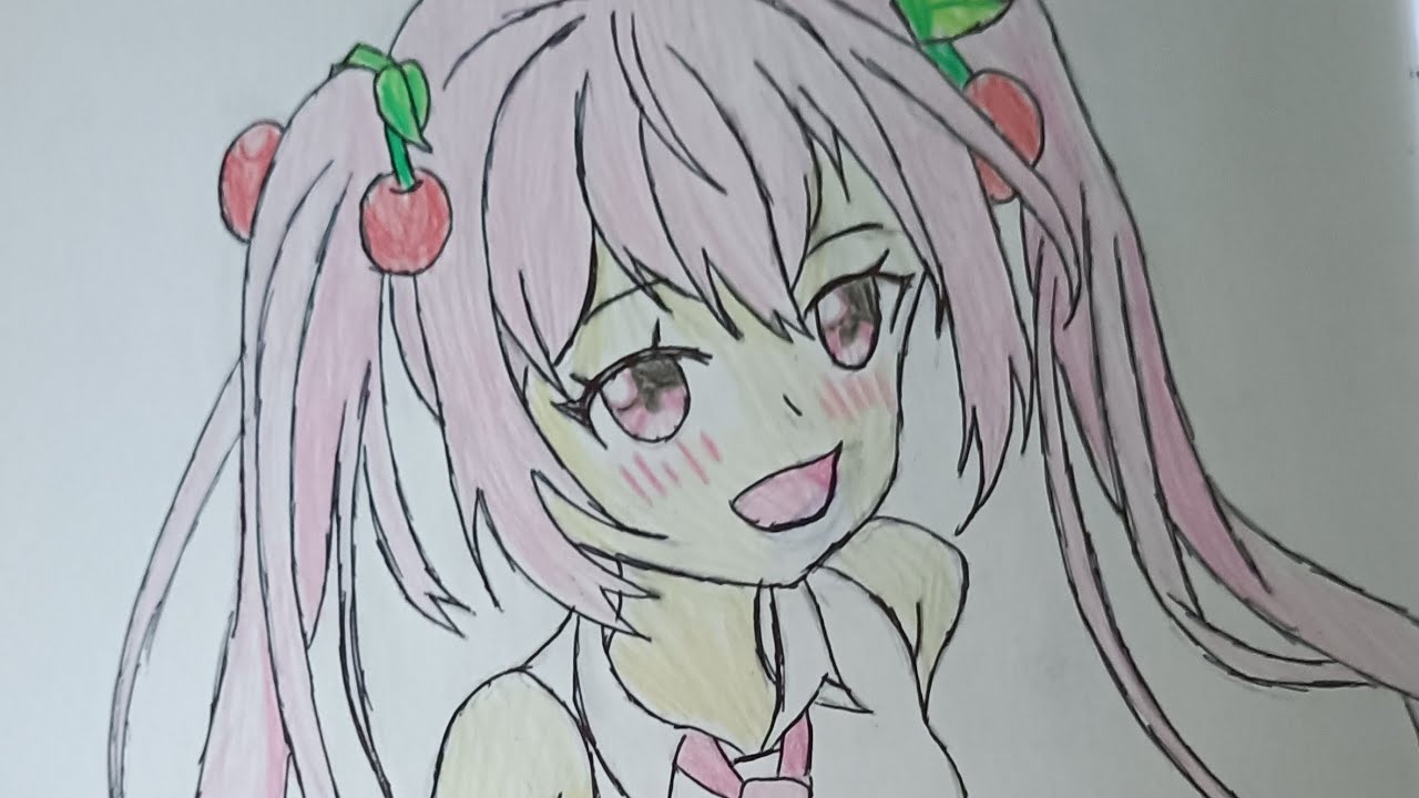 Speed Drawing Miku Hatsune (Pink) Mikutober Day 14 - YouTube